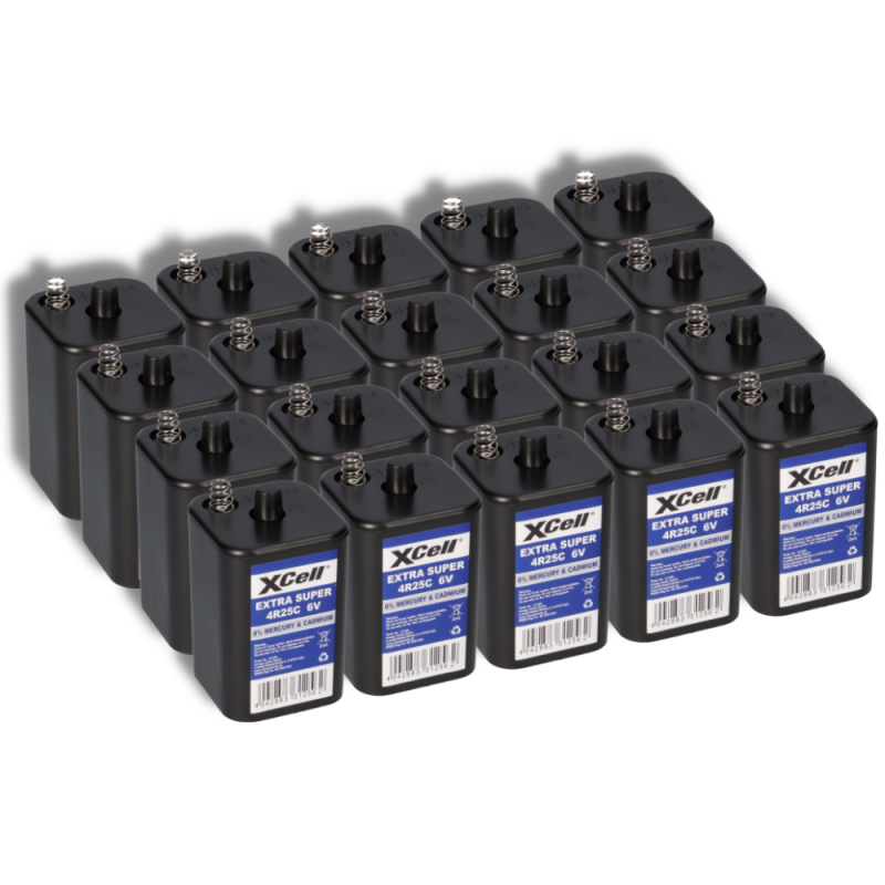 20x XCell 4R25 6V 9500mAh Block Battarie Set,für Blinklampen, Baustel