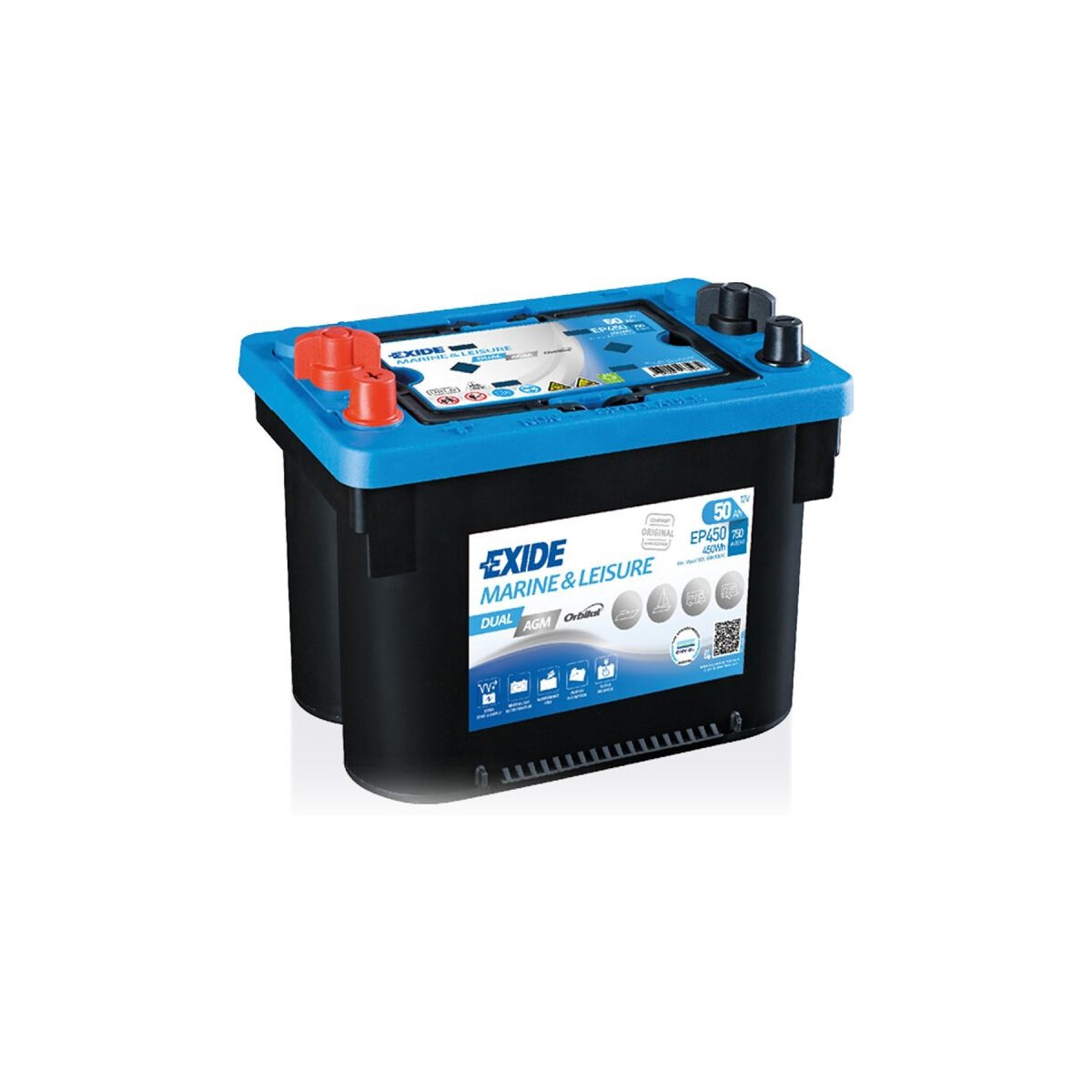 Exide EP450 12Volt 50Ah Dual AGM Versorgungsbatterie
