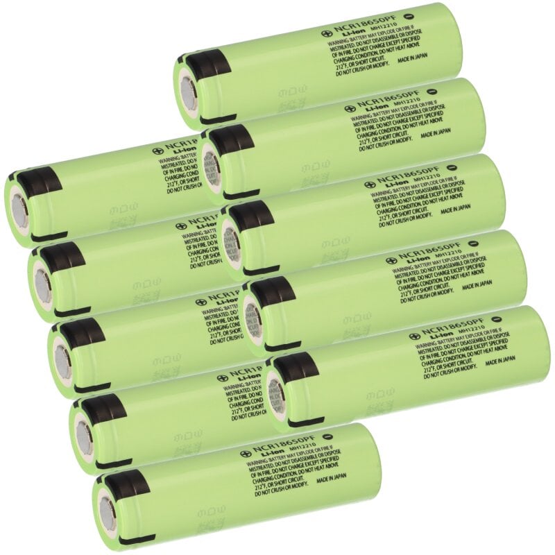 10x 18650 Akku Panasonic Li-Ion 3,6V 2900mAh NCR PF