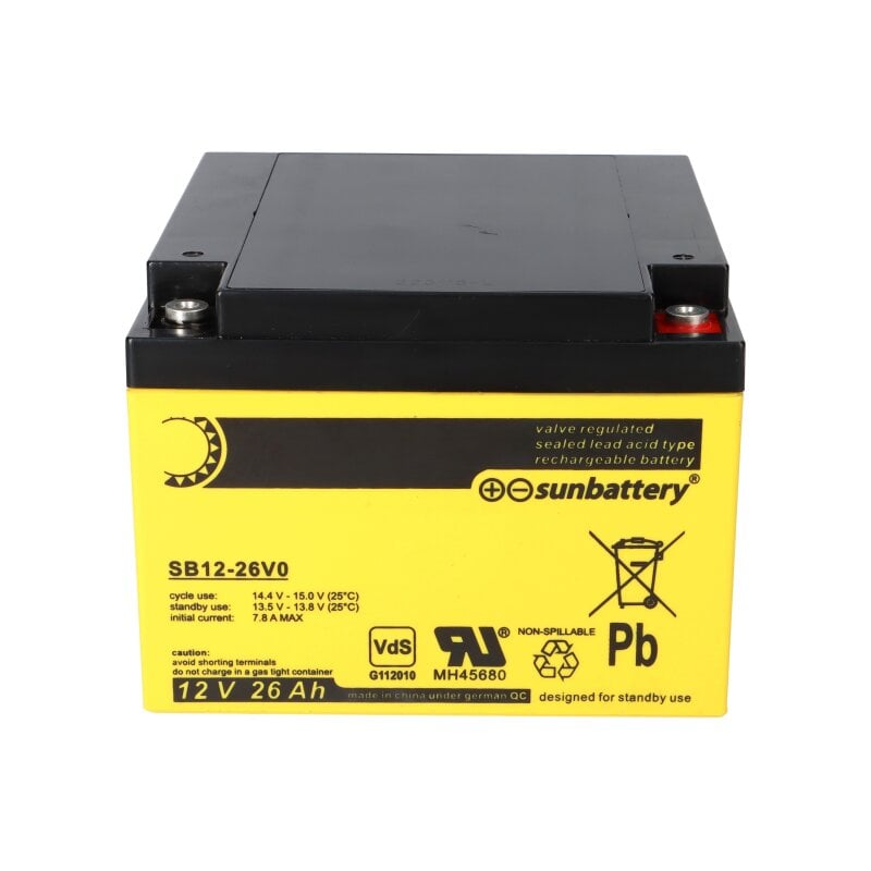 SUN Battery SB12-26V0 AGM Akku 12V 26Ah Blei-Akku mit VdS