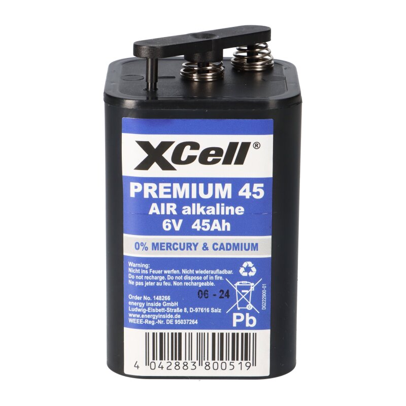 12x 4R25 XCell Premium 45 Blockbatterie 6V 45Ah Baustellenlampe