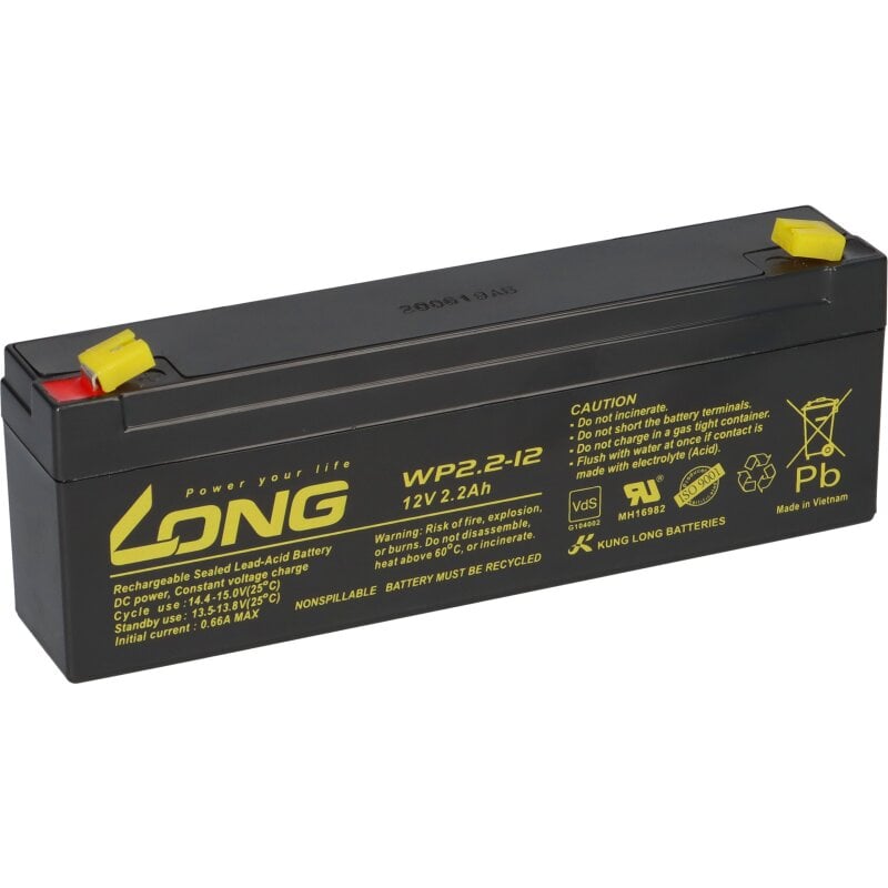Kung Long 12V 12Ah Bleiakku AGM WP12-12A F2 VdS | Akkuman.de