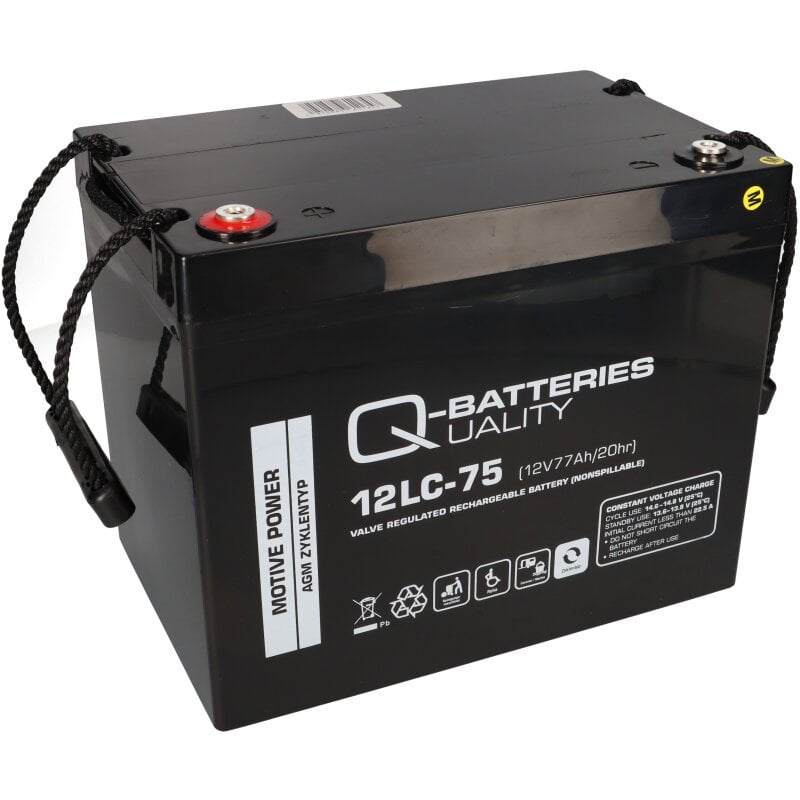 Q-Batteries 12LC-75 12V 77Ah Blei Akku zyklenfest Deep Cycle