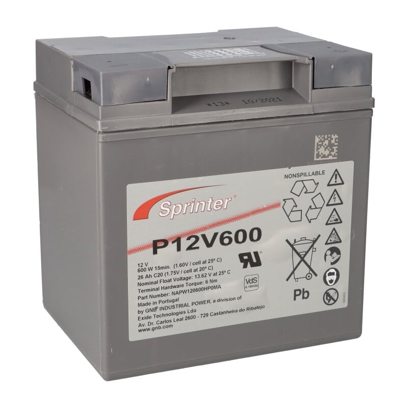 Exide Sprinter P12V600 12V 24Ah Blei-AGM Akku mit VdS kaufen