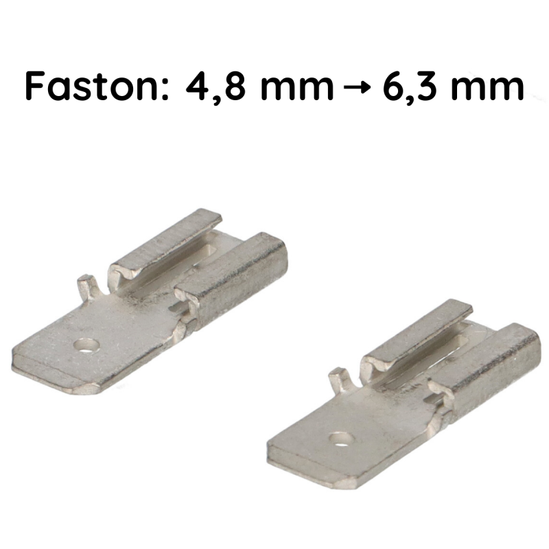 Faston Adapter von 4,8mm auf 6,3mm Blei Akkus