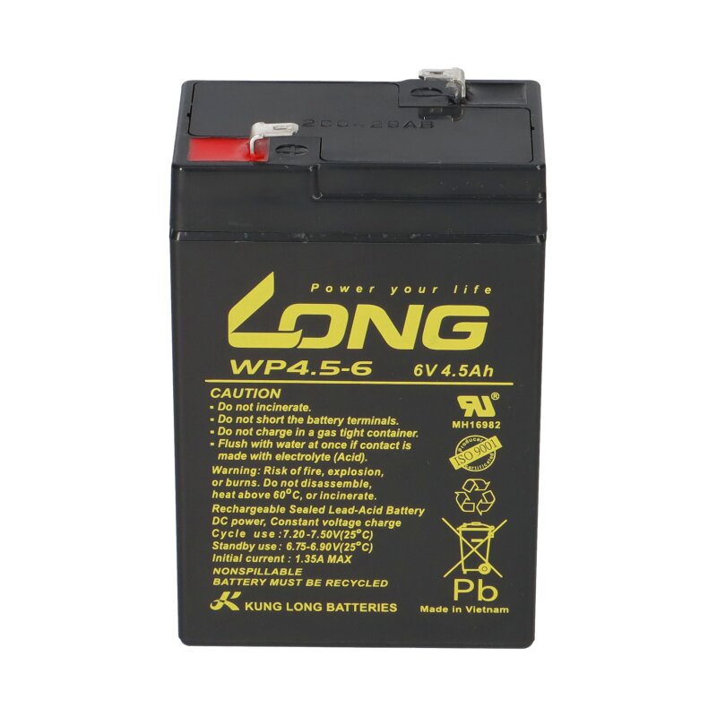 Kung Long WP4.5-6 Blei Akku 6 Volt 4,5Ah Bleibatterie kaufen
