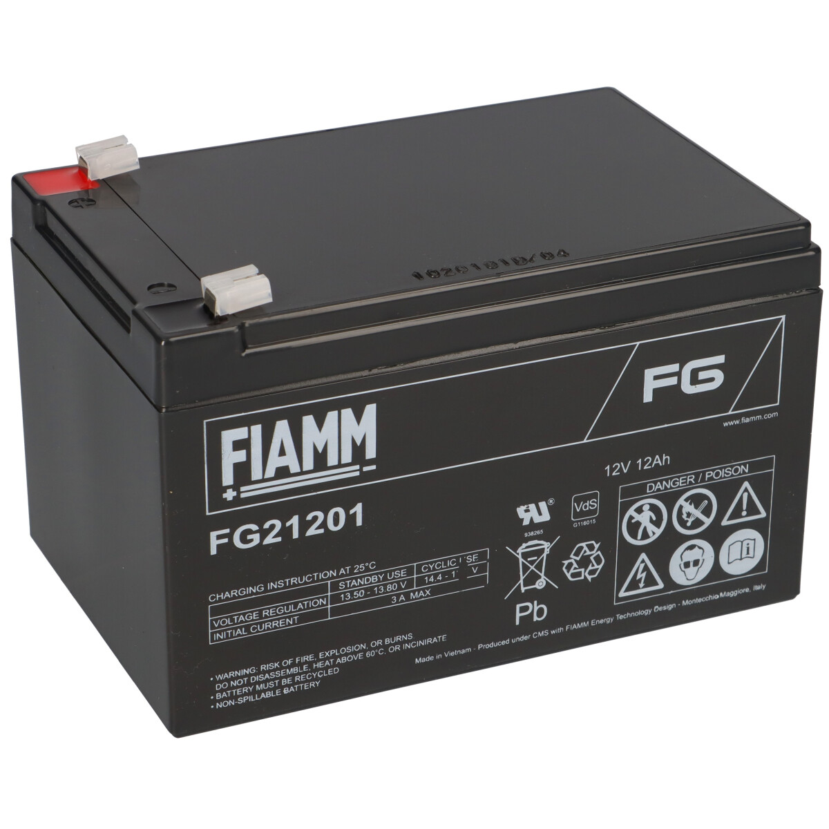 Fiamm Blei-Akku FG21201 Pb 12V 12Ah Faston 4,8