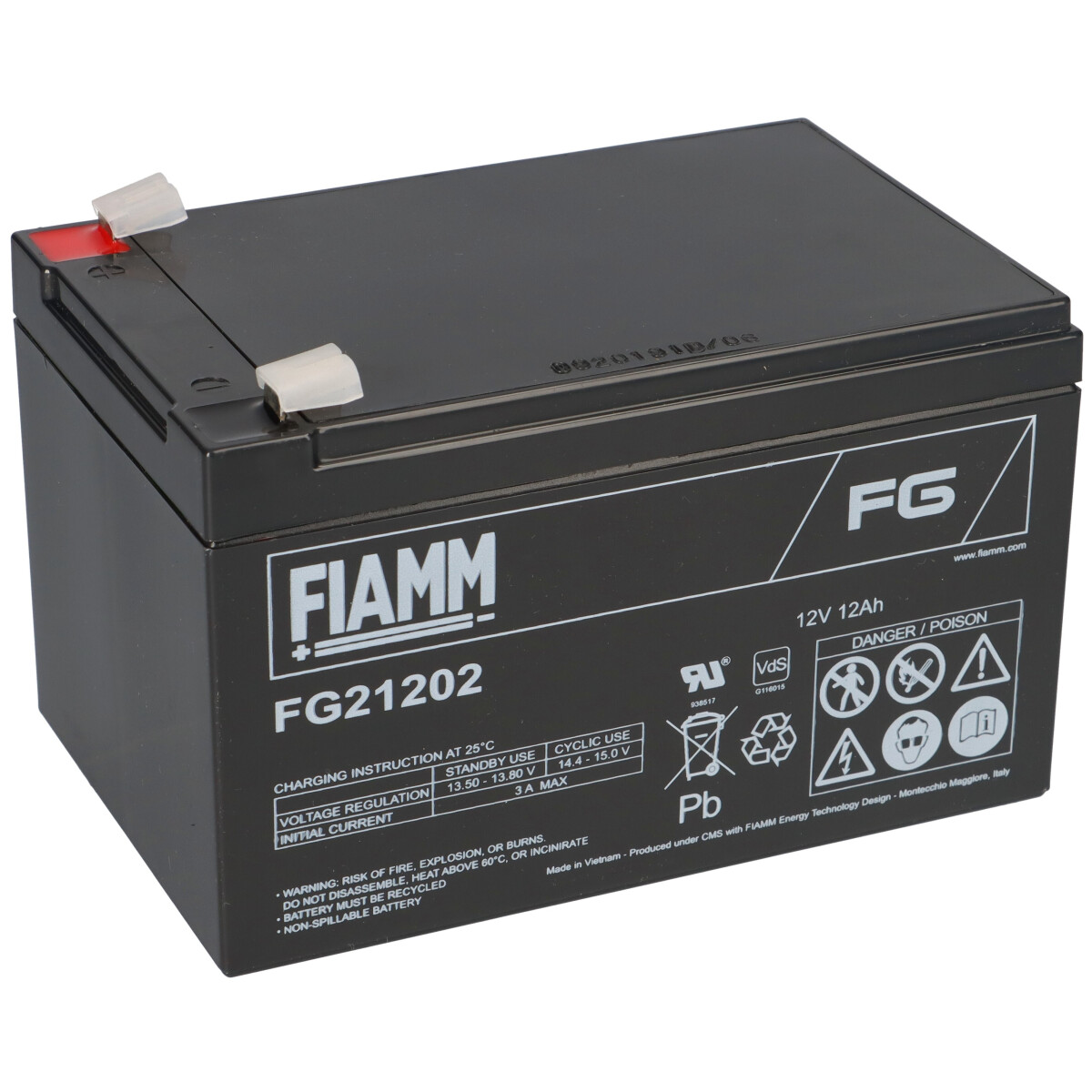 Fiamm Akku FG21202 Pb 12V 12Ah Faston 6,3mm | Akkuman.de