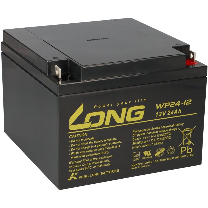 Kung Long WP24-12 12V 24Ah VdS Akku AGM GEL Blei Batterie
