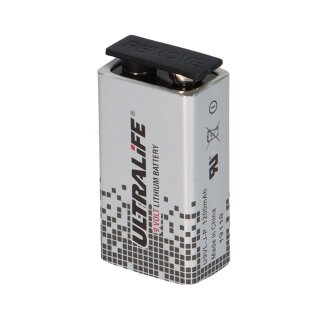 5x Ultralife U9VL-J-P 9V Block Lithium Batterie 9V 1200mAh